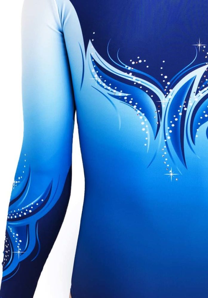 Print Turnanzug Langarm DYLA/1 in Blau - Turn- und Sportbekleidung ...